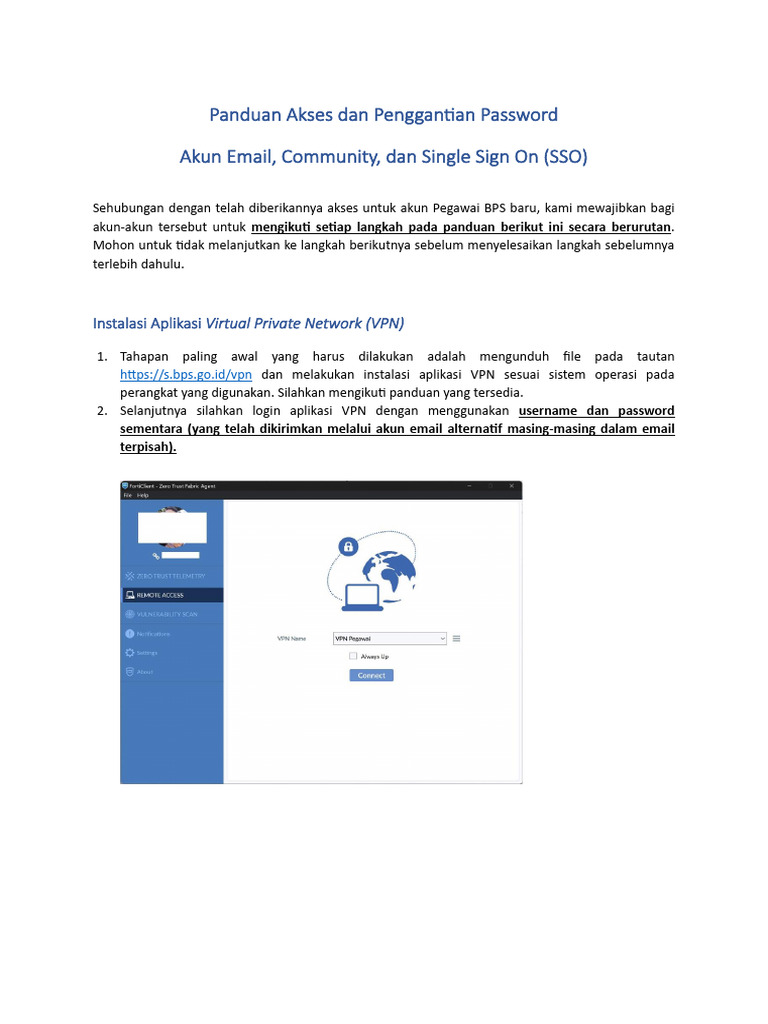 Panduan Login dan Ganti Password BPS | PDF