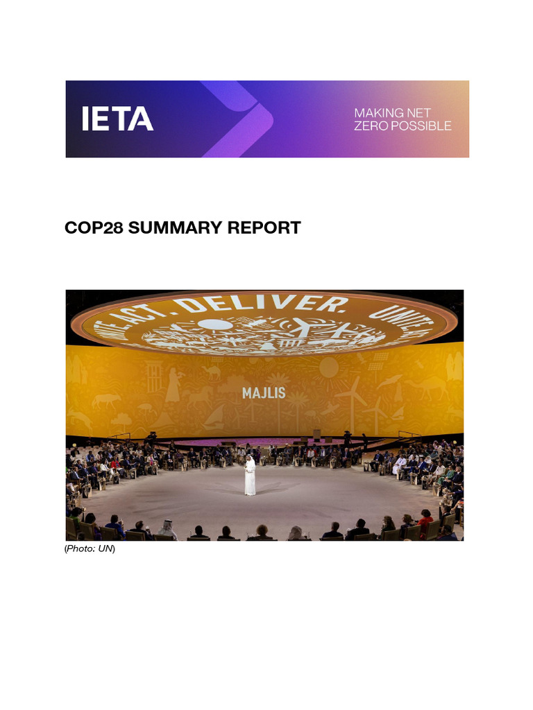 COP28 Climate Summit Key Outcomes | PDF | Renewable Energy | Carbon ...