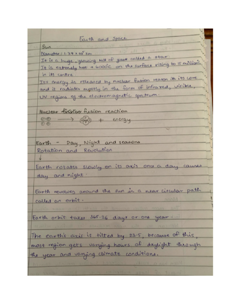 Free IGCSE Cambridge 0625 Physics Earth and Space Notes | PDF