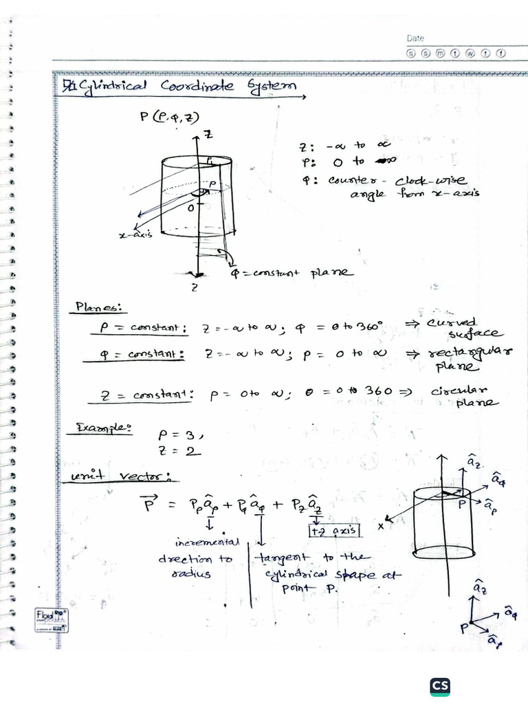 Lecture 03 Cylindrical Coordinate System | PDF