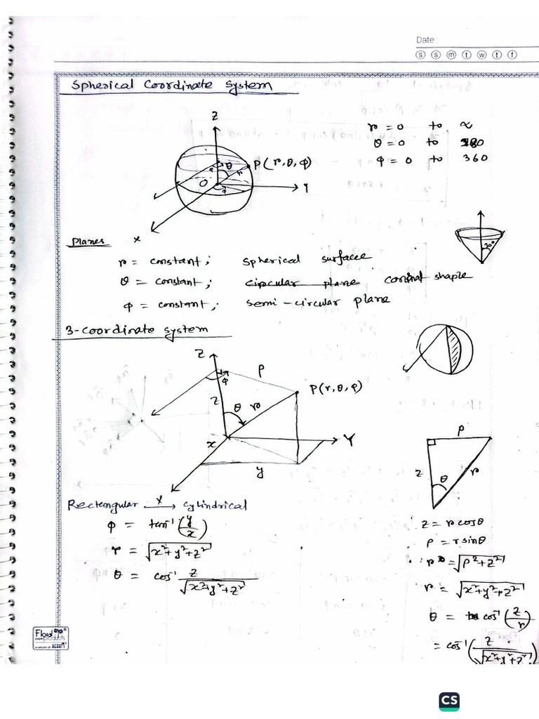 Lecture 04 Spherical Coordinate System, Del Operator | PDF