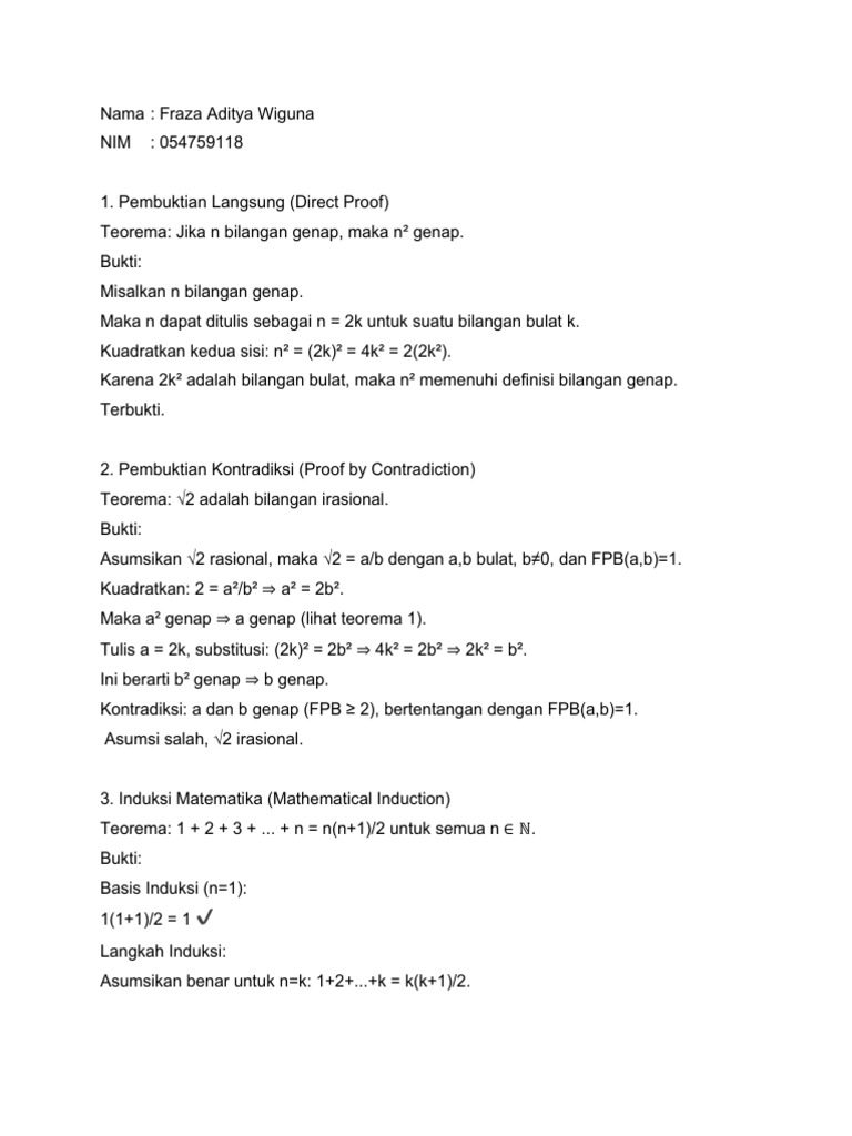 Fraza Aditya Wiguna-Matematika-Diskusi 8 | PDF