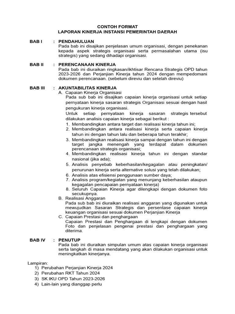 Contoh Format Lkjip 2024 | PDF