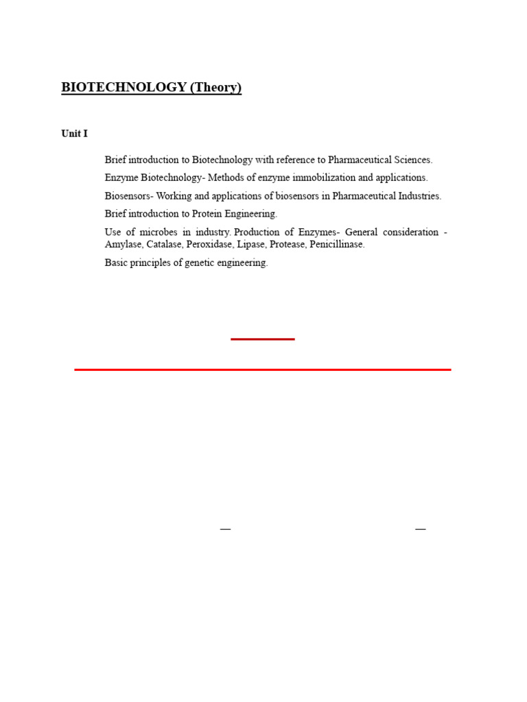 Unit 1 Biotechnology Pharma 1 | PDF | Biosensor | Biotechnology