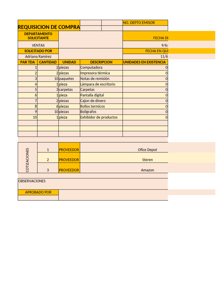 Requisicion de Compras | PDF | Informática | Equipo de oficina