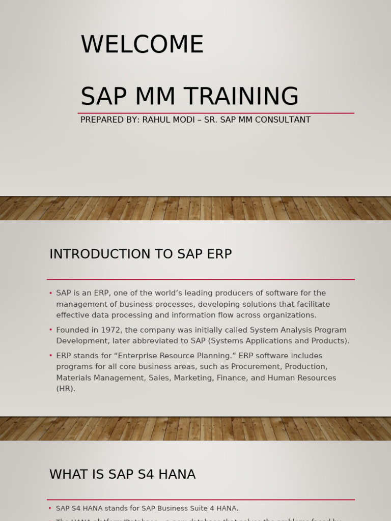 SAP MM Overview Presentation - V2 | PDF | Enterprise Resource Planning ...