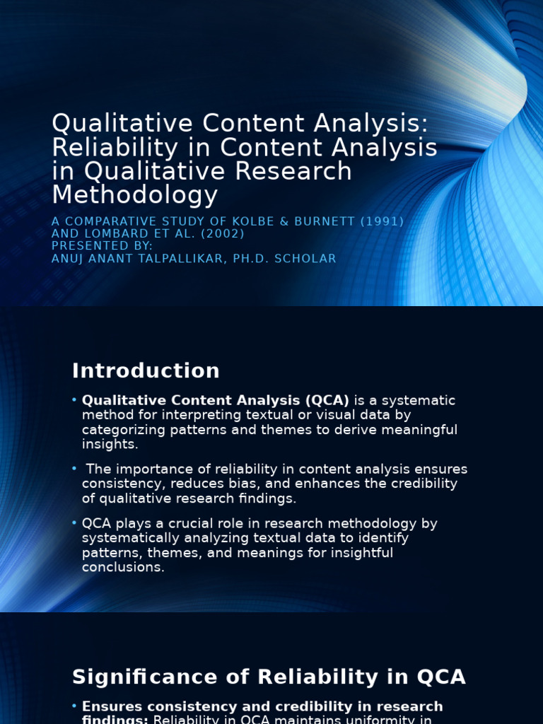 Qualitative Content Analysis - Reliability | PDF | Scientific Method ...