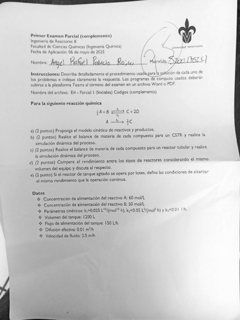 Examen Reactores | PDF