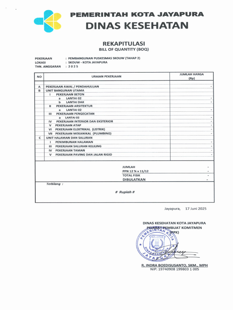Bill of Quantity BOQ | PDF