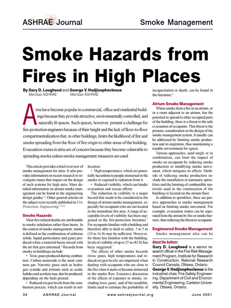 Smoke Hazards in Atria 20045269229 - 686 | PDF | Smoke | Density