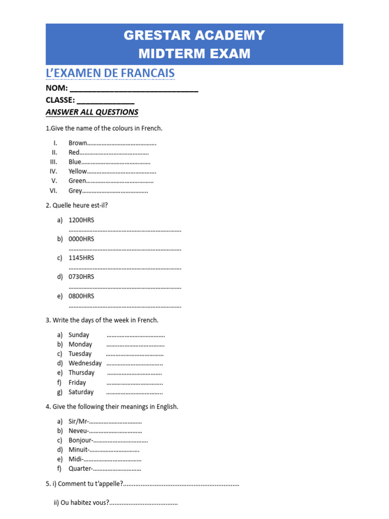 Grade 4 Francais | PDF