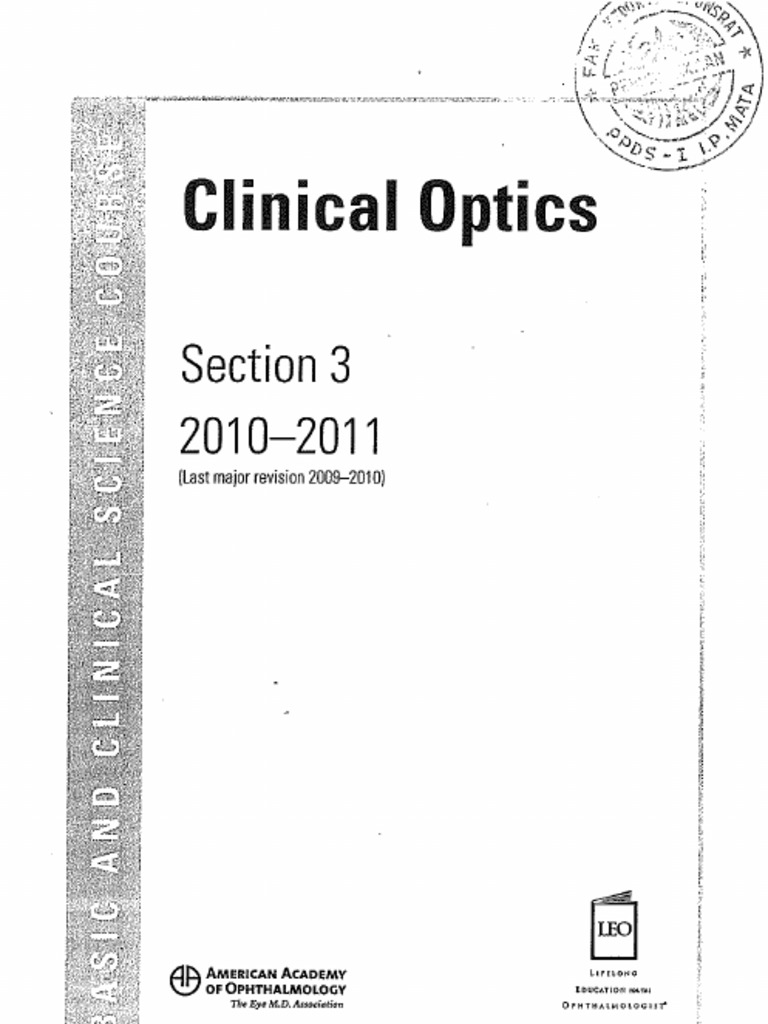 Clinical Optics Section 3 2010 - 2011 | PDF