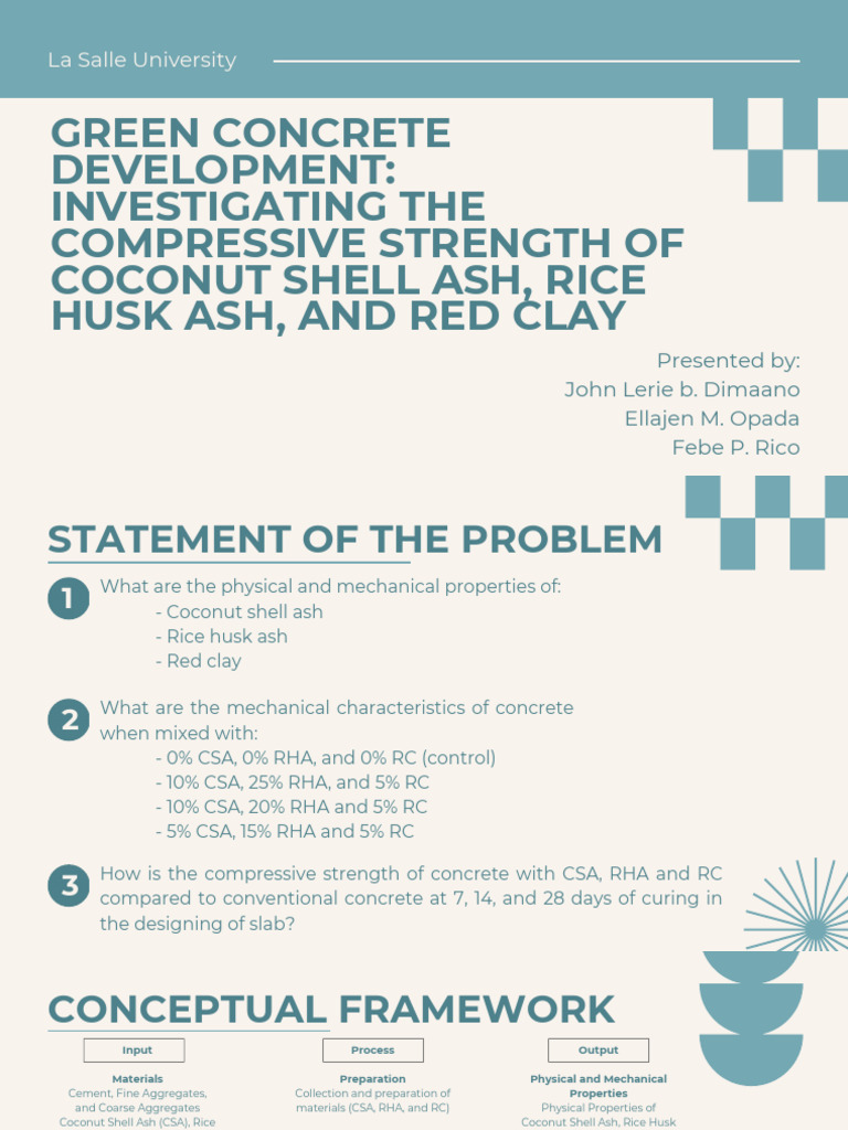 Cream Green Minimalist Geometric Thesis Defense Presentation | PDF | Concrete | Cement