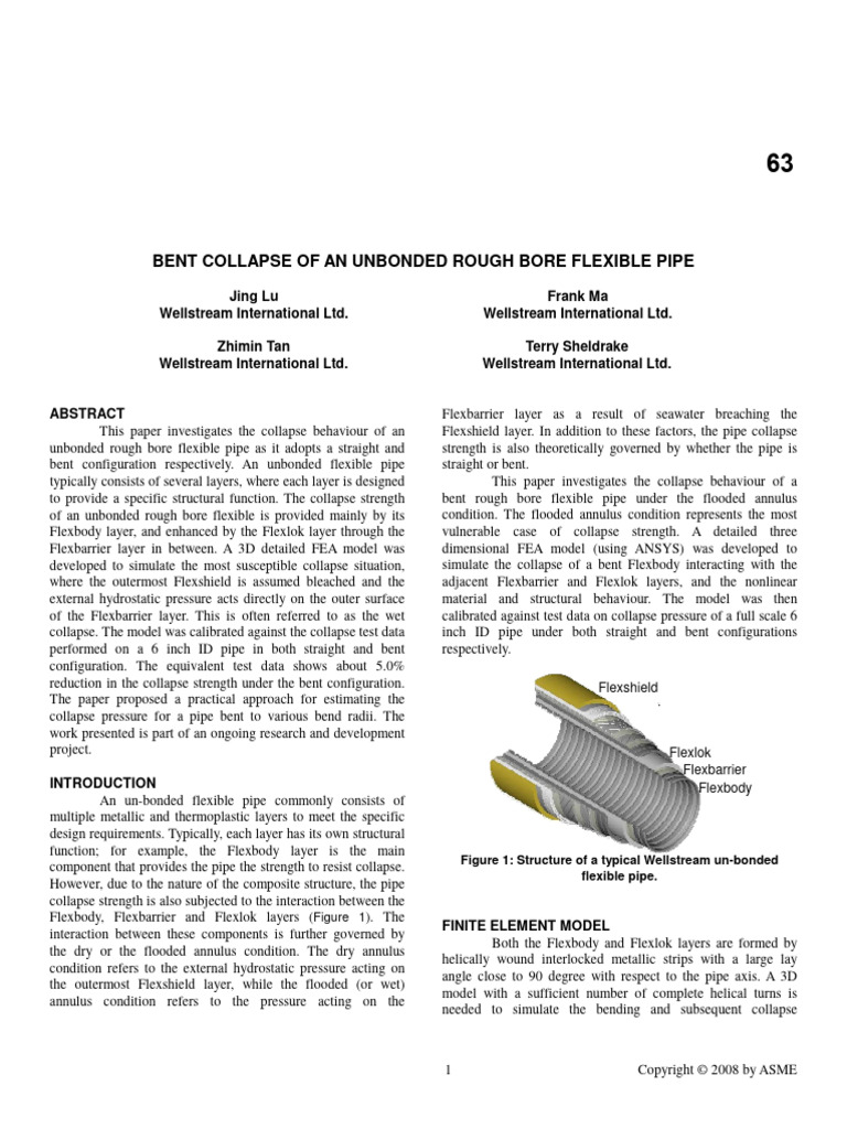 2008-Bent Collapse of An Unbonded Rough Bore Flexible Pipe-Jing Lu ...