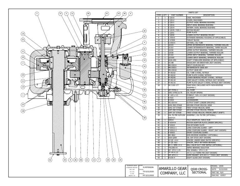 ACC GB Cross Section Drawing With Parts List | PDF | Bearing ...
