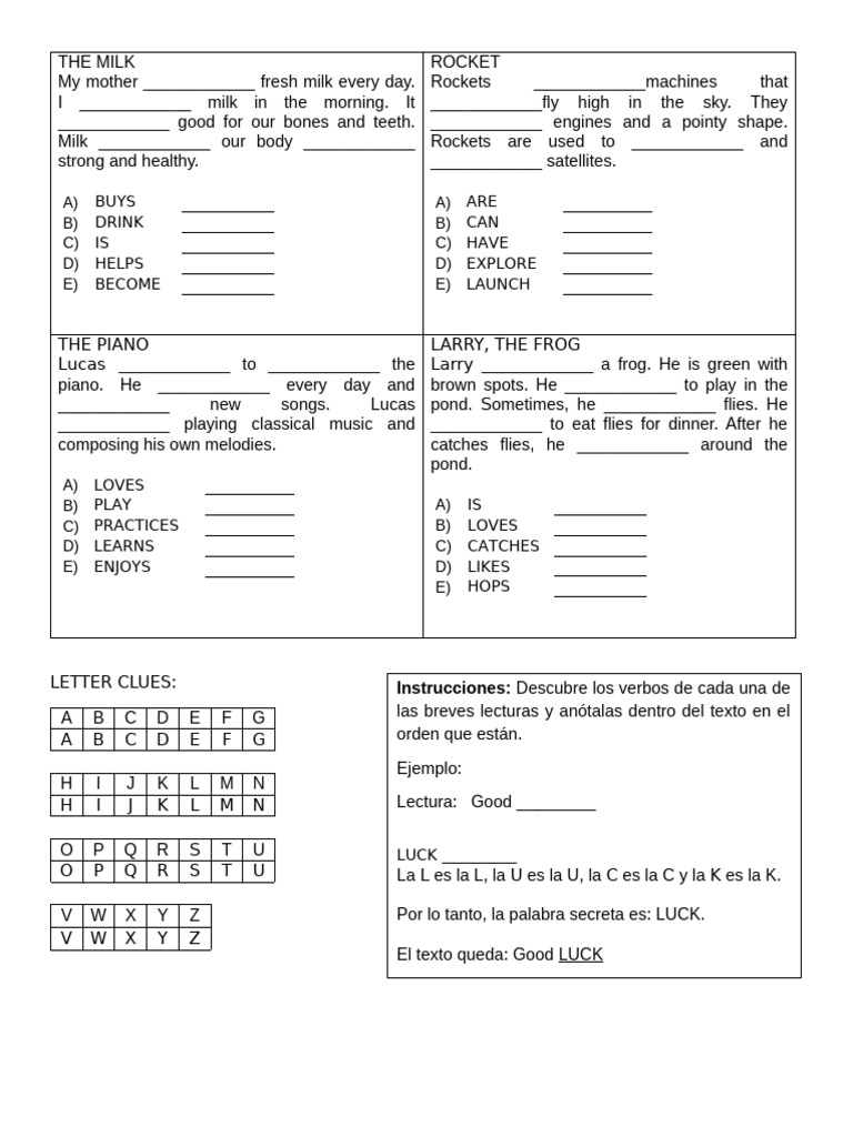 Readings Simple Present | PDF