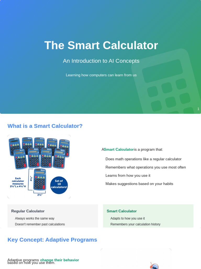 The Smart Calculator An Introduction To AI Concepts | PDF | Data ...