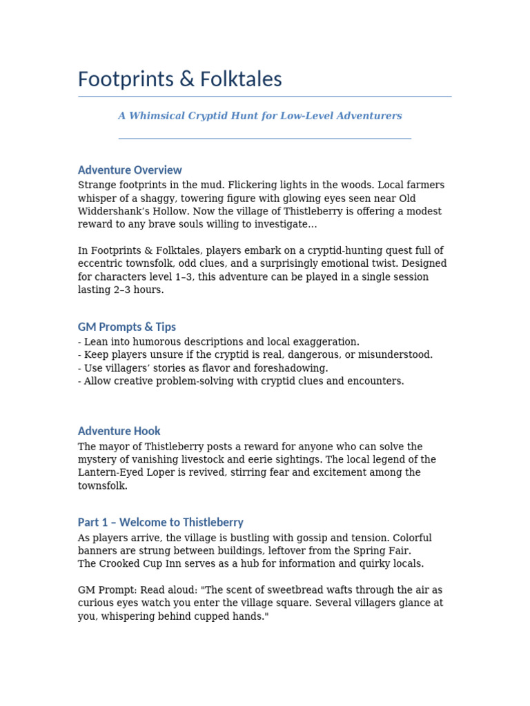 Footprints & Folktales Expanded With GM Prompts v2 | PDF
