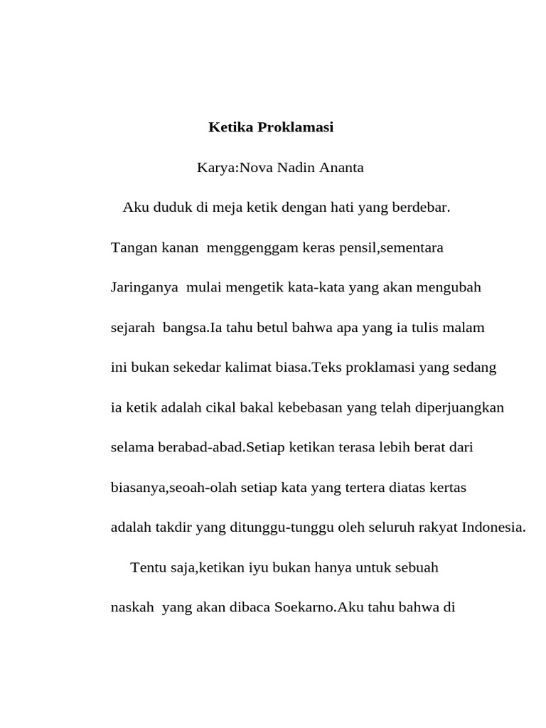 Ketika Proklamasi (Nova Nadin Ananta) | PDF