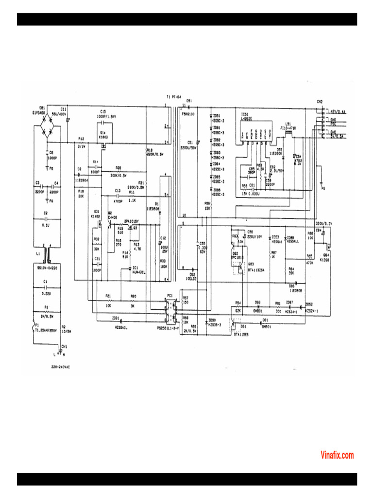 EPSON SC440 SC640 Power Circuit Drawing | PDF