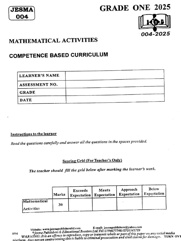 Grade 1 004 Jesma Combined | PDF