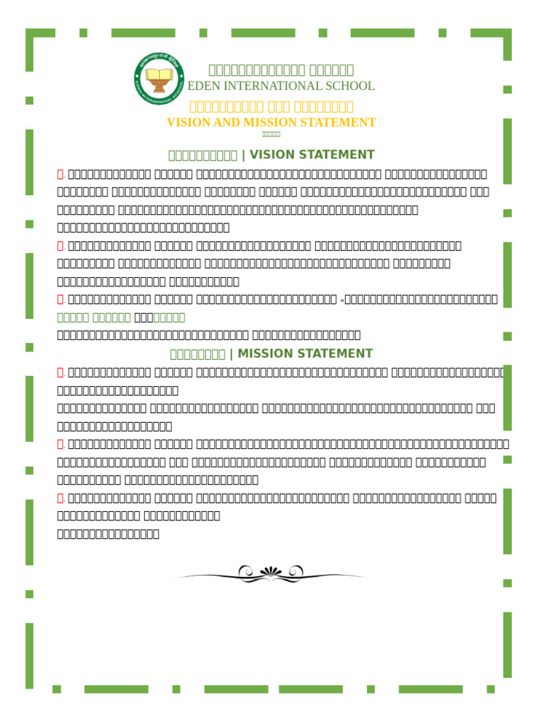 EDEN-Vision and Mission Statement | PDF