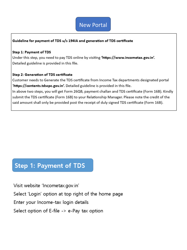 TDS Payment Tutorial - Sejal01072025 R1 | PDF | Public Finance ...