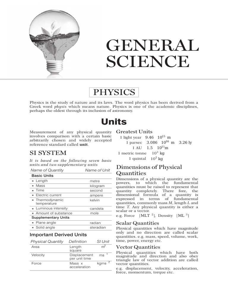 7 General Science Arihant General Knowledge 2021 | PDF | Velocity | Force