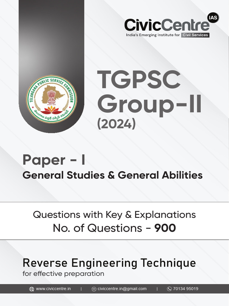 TGPSC - Group-II - Paper-I QS Paper With Key & Explanations CivicCentre ...