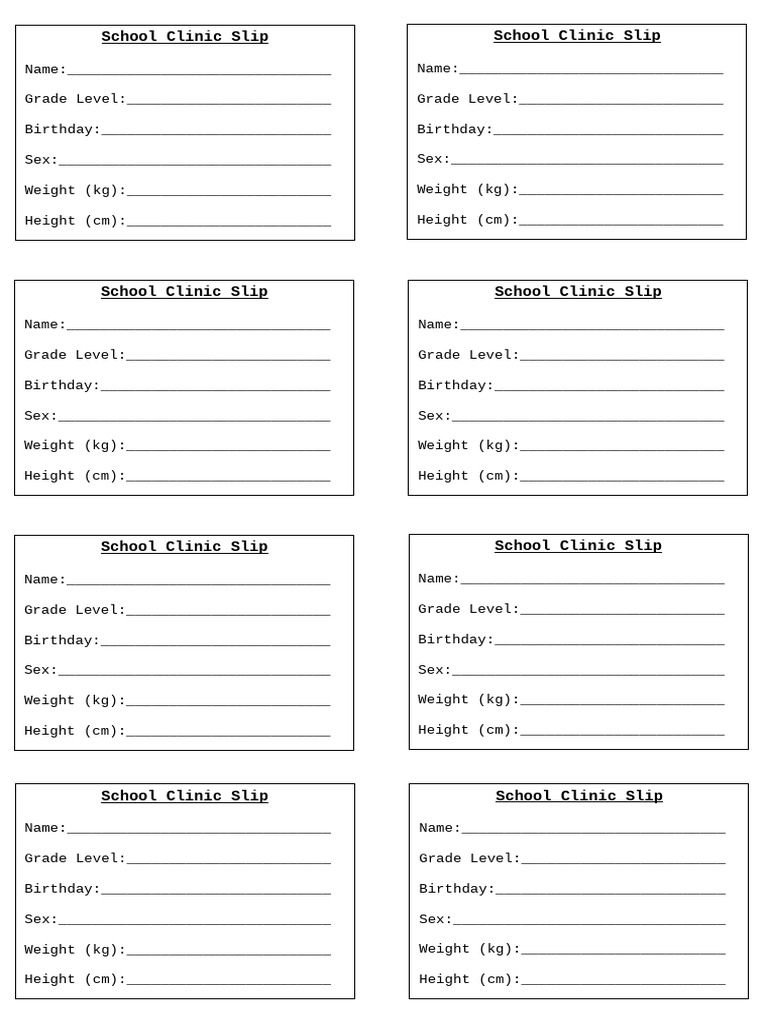 School Clinic Information Form | PDF