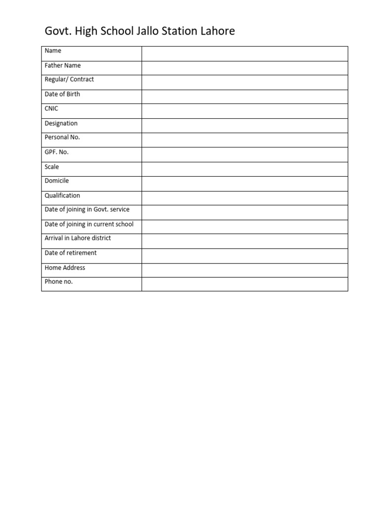 Performa For Staff Statement | PDF