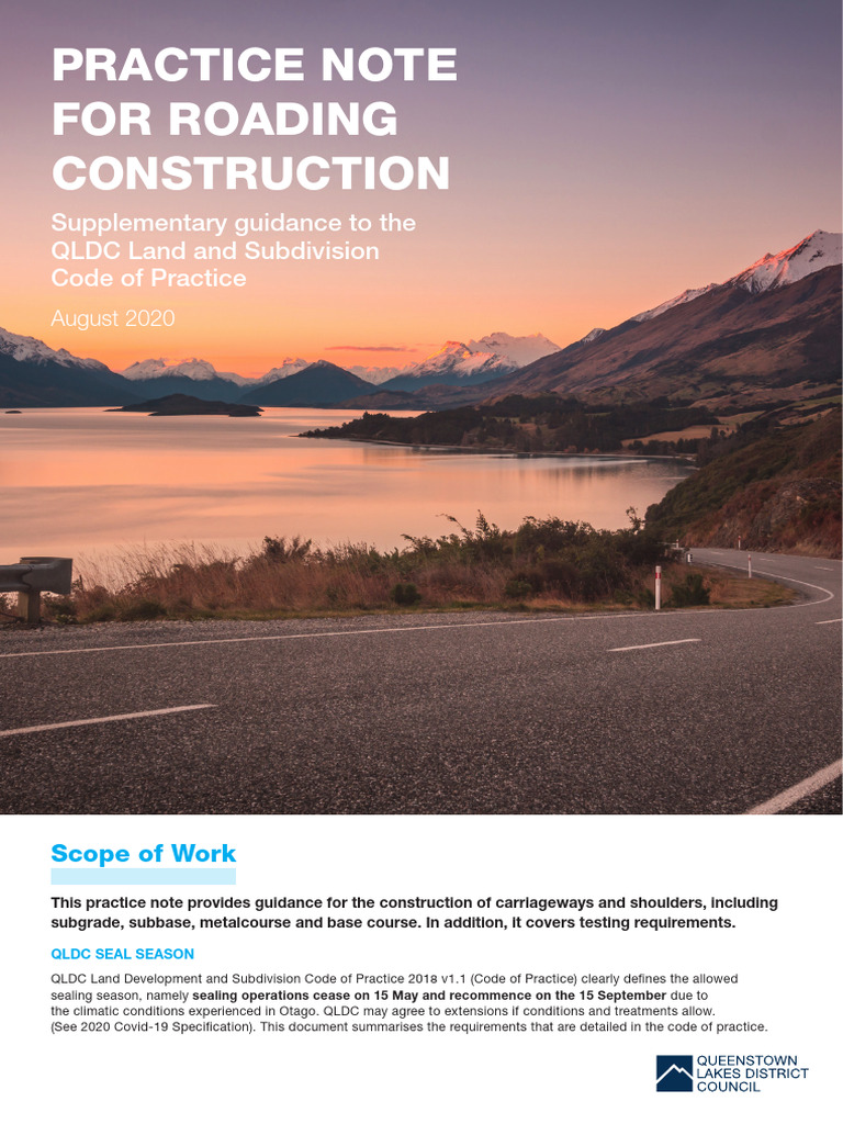 QLDC Subgrade Construction Guidelines | PDF | Road | Road Surface