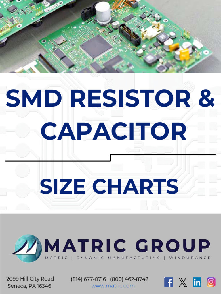 SMD Resistor & Capacitor Size Charts by Matric 2024 | PDF | Printed Circuit Board | Resistor