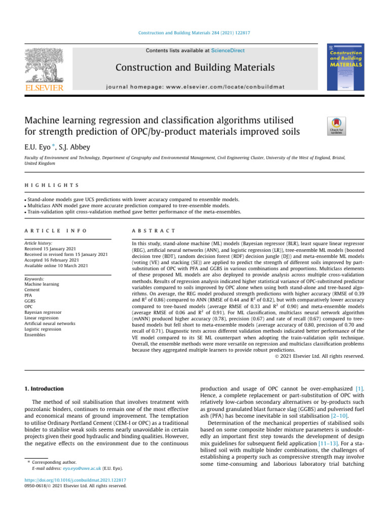 Machine Learning Regression and Classification Algorithms Utilised | PDF | Machine Learning ...