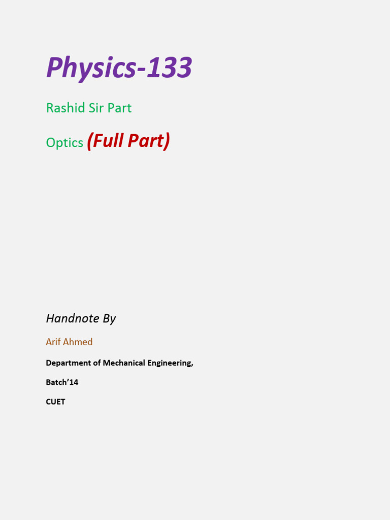 Rashid Sir Part (Arif'14) | PDF