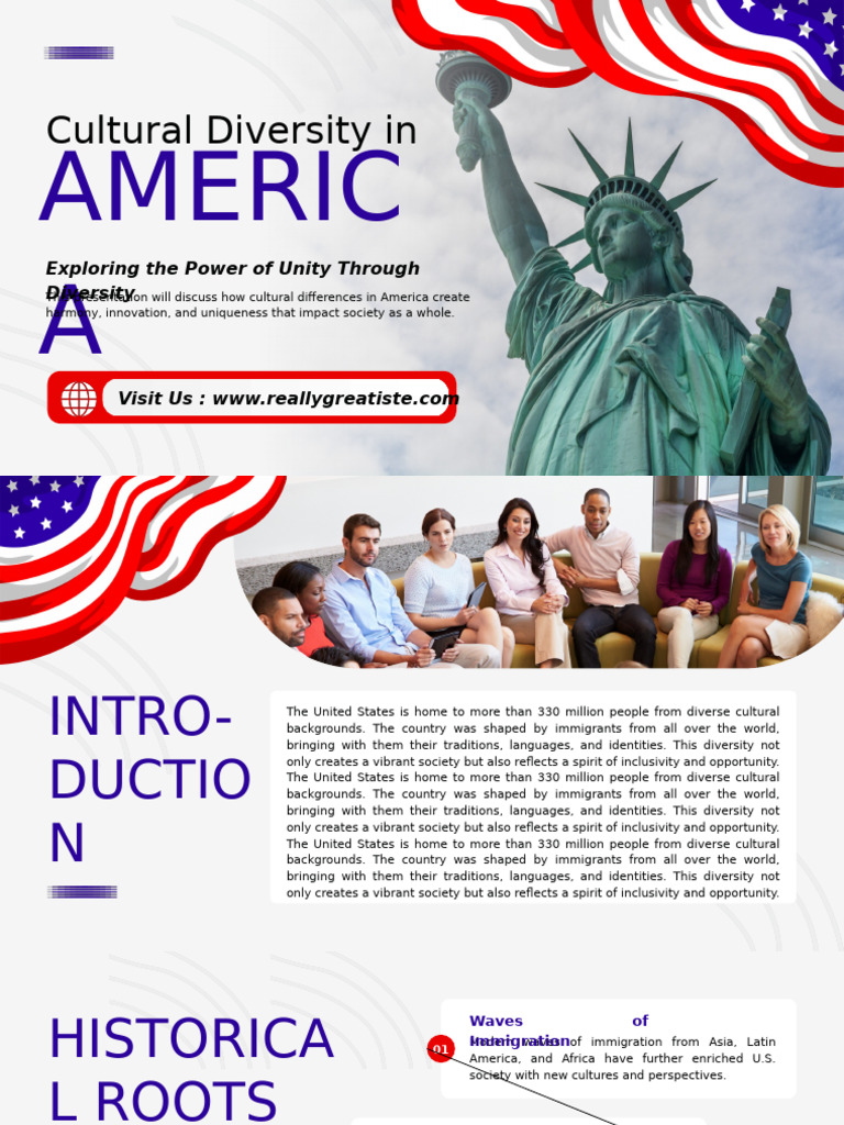 White Red and Blue Modern Cultural Diversity in America Presentation ...