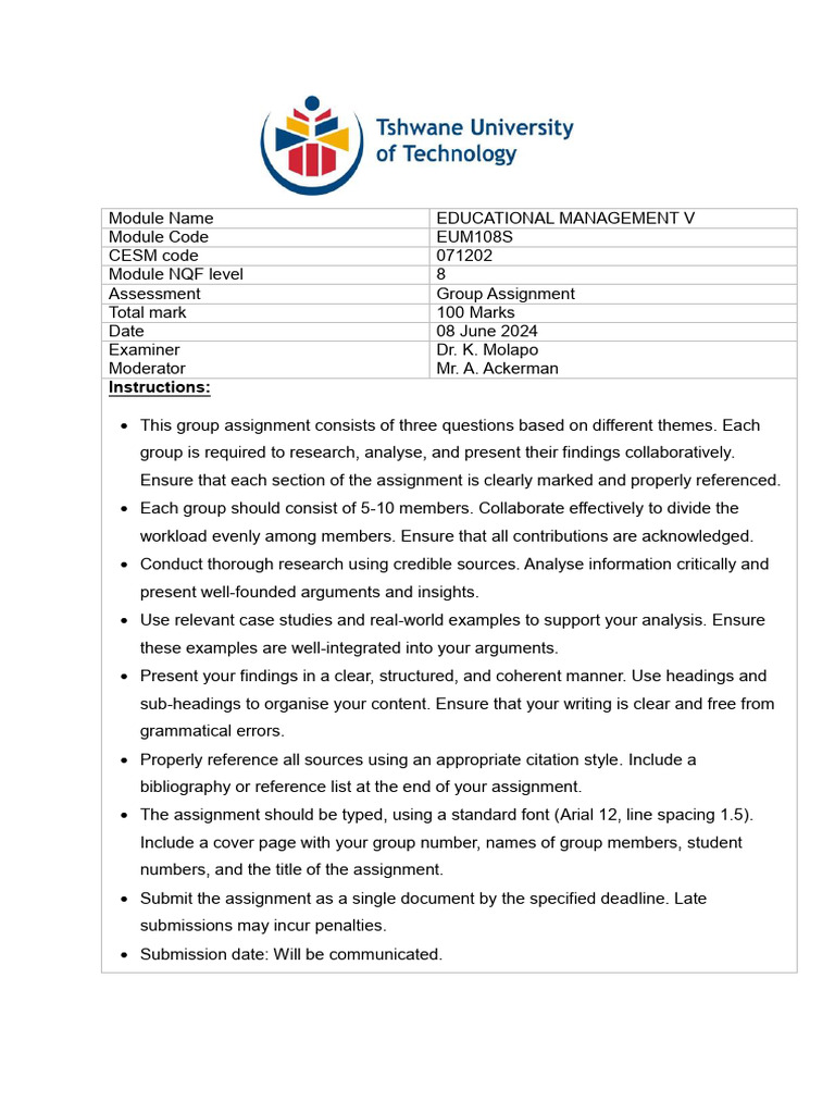 Educational Management Group Assignment | PDF | Human Communication ...