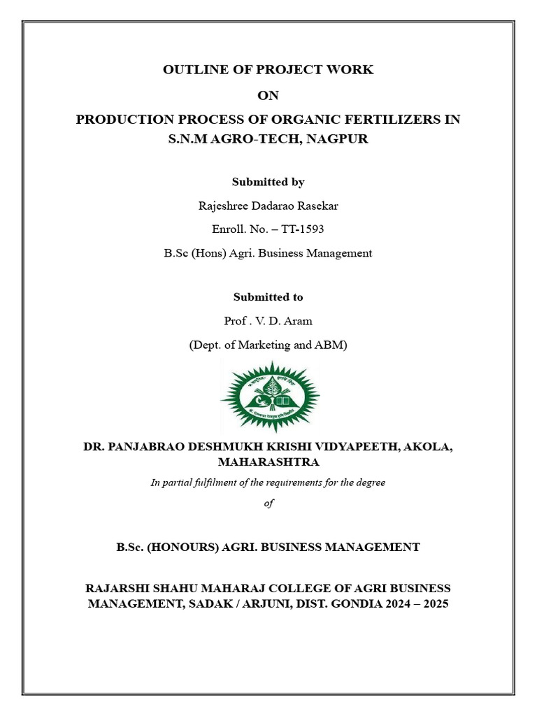 Final Industrial OPW | PDF | Fertilizer | Agriculture