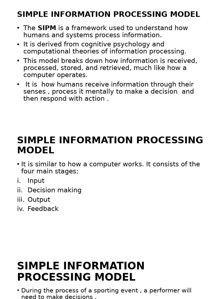 Simple Information Processing Model | PDF | Information | Memory