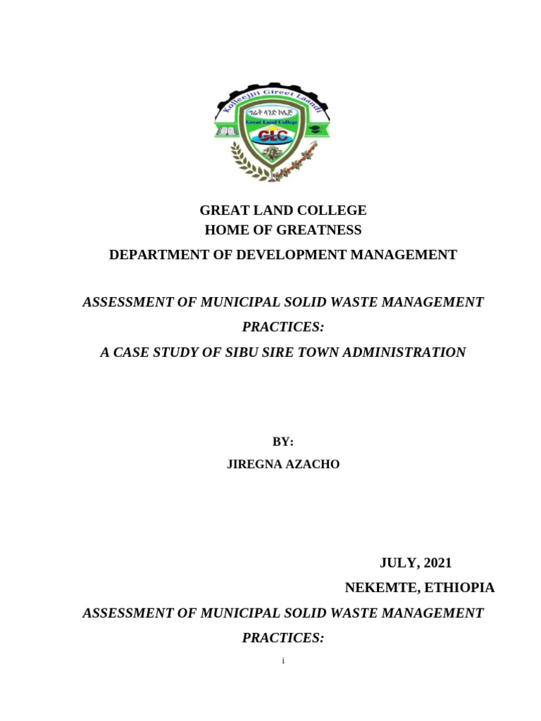 JIRENYA Azachoo Final Research | PDF | Waste | Waste Management