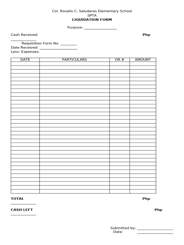 Liquidation Form | PDF
