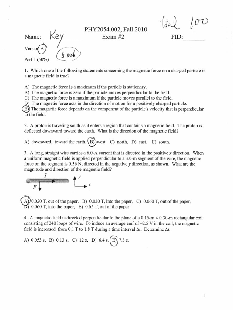 Practice Problems (Magnetic Fields) | PDF