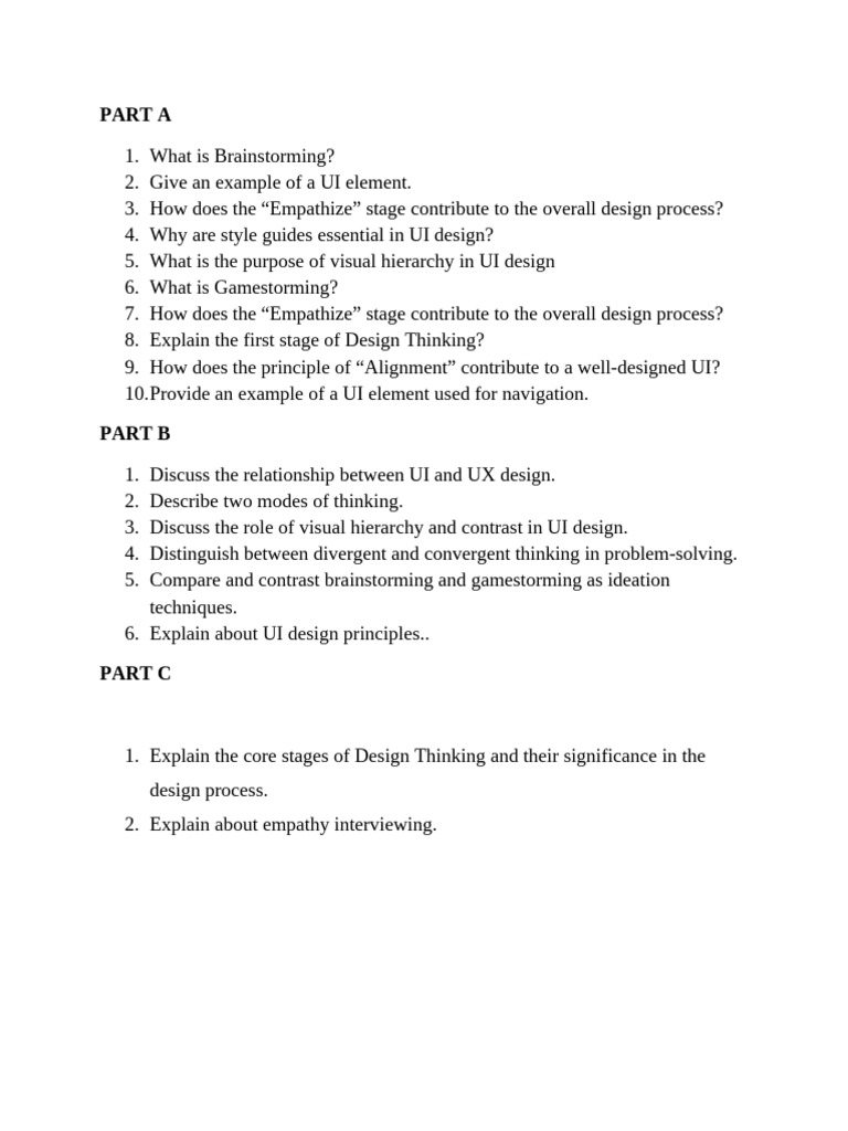 Ui Ux Imp Ques | PDF