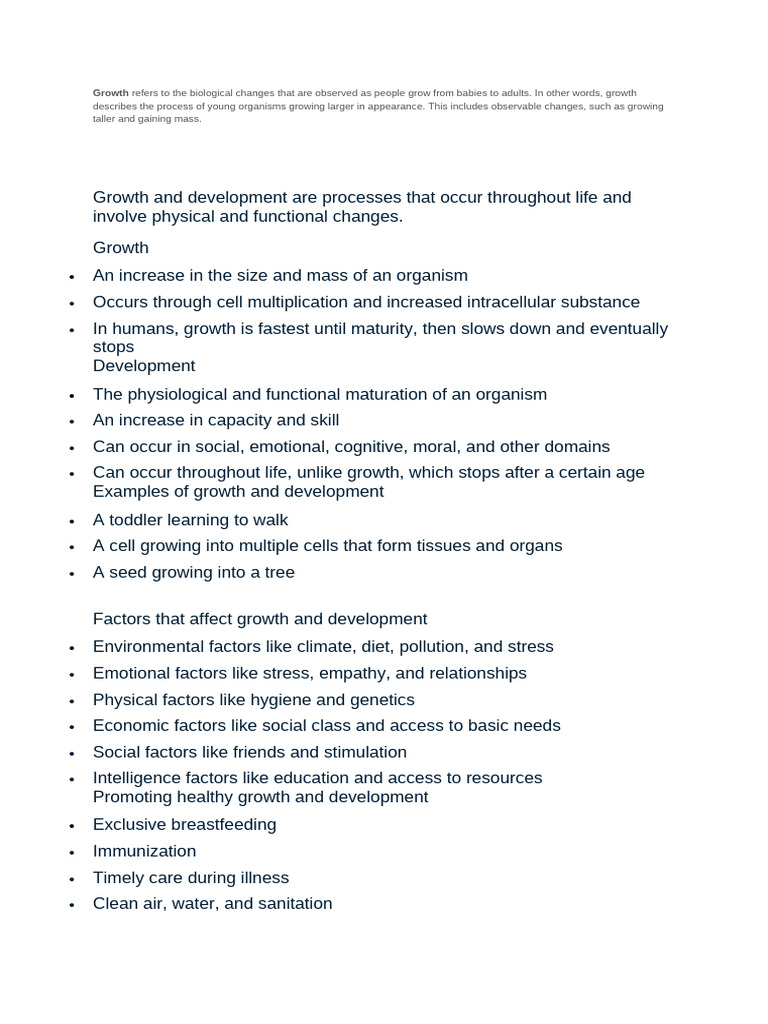 Understanding Growth and Development Factors | PDF