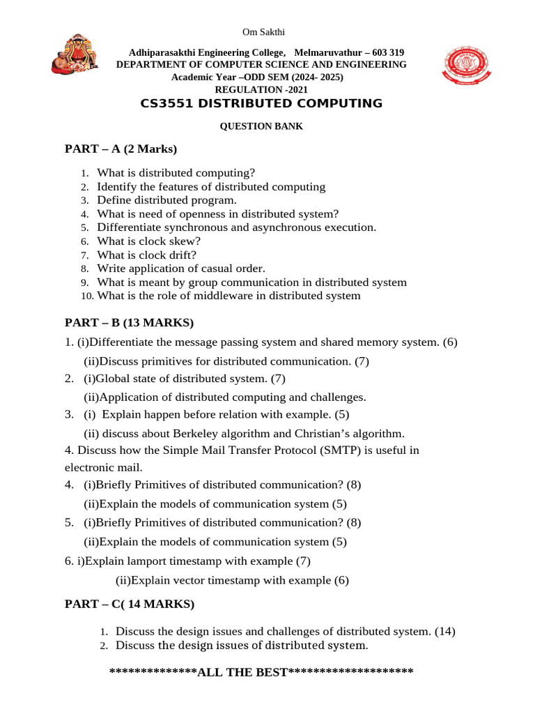 DC - Iat - 1 Question Bank | PDF
