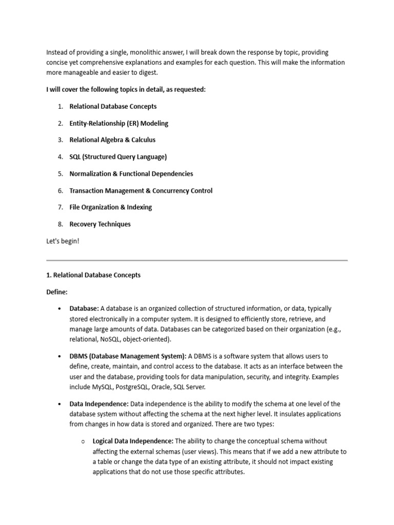 IGNOU MCS-23 Solved Question Exam Preparation | PDF | Databases | Relational Database