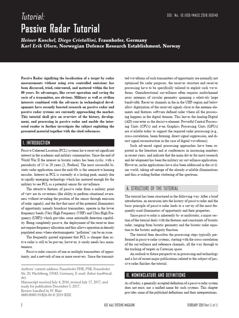 Tutorial Passive Radar Tutorial | PDF | Radar | Radio
