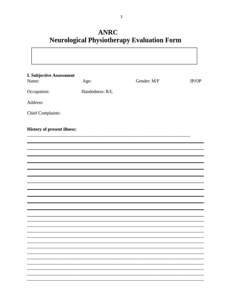 FINAL Neurological Physiotherapy Evaluation Form | PDF | Nervous System | Human Anatomy