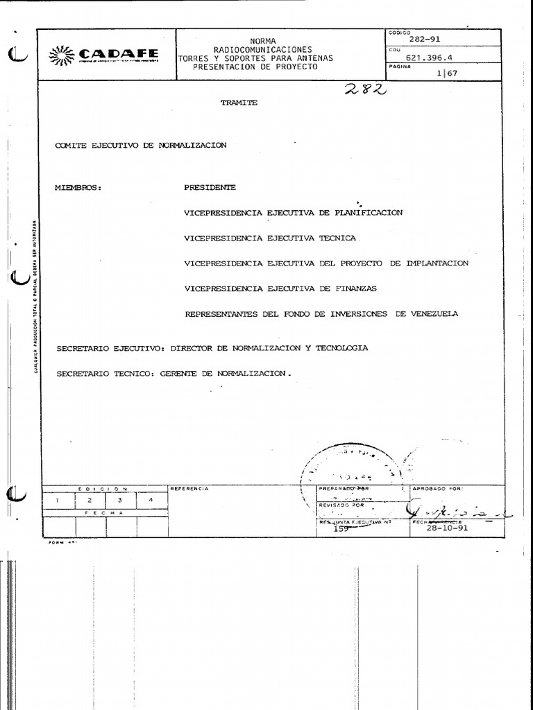 Norma Torres Y Soportes para Antenas. Presentacion Proyectos CADAFE | PDF