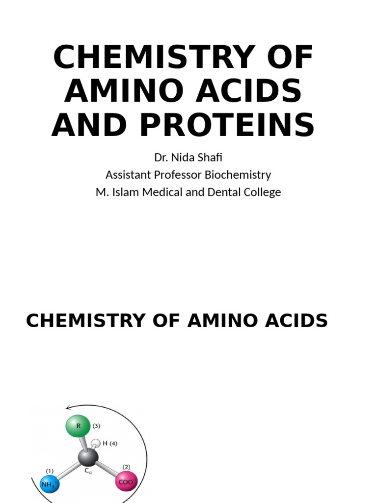 Lec 1 &2 Chemistryofaminoacids | PDF | Amino Acid | Proteins